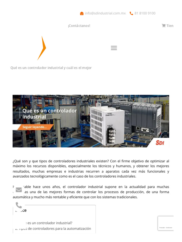 ¿Qué Es Un Controlador Industrial y Sus Tipos - SDI | PDF | Controlador ...