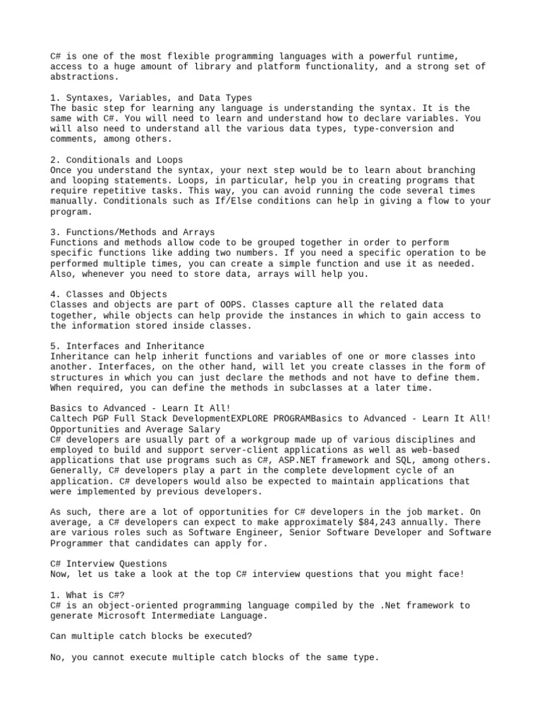 C Pdf Class Computer Programming C Sharp Programming Language 8720