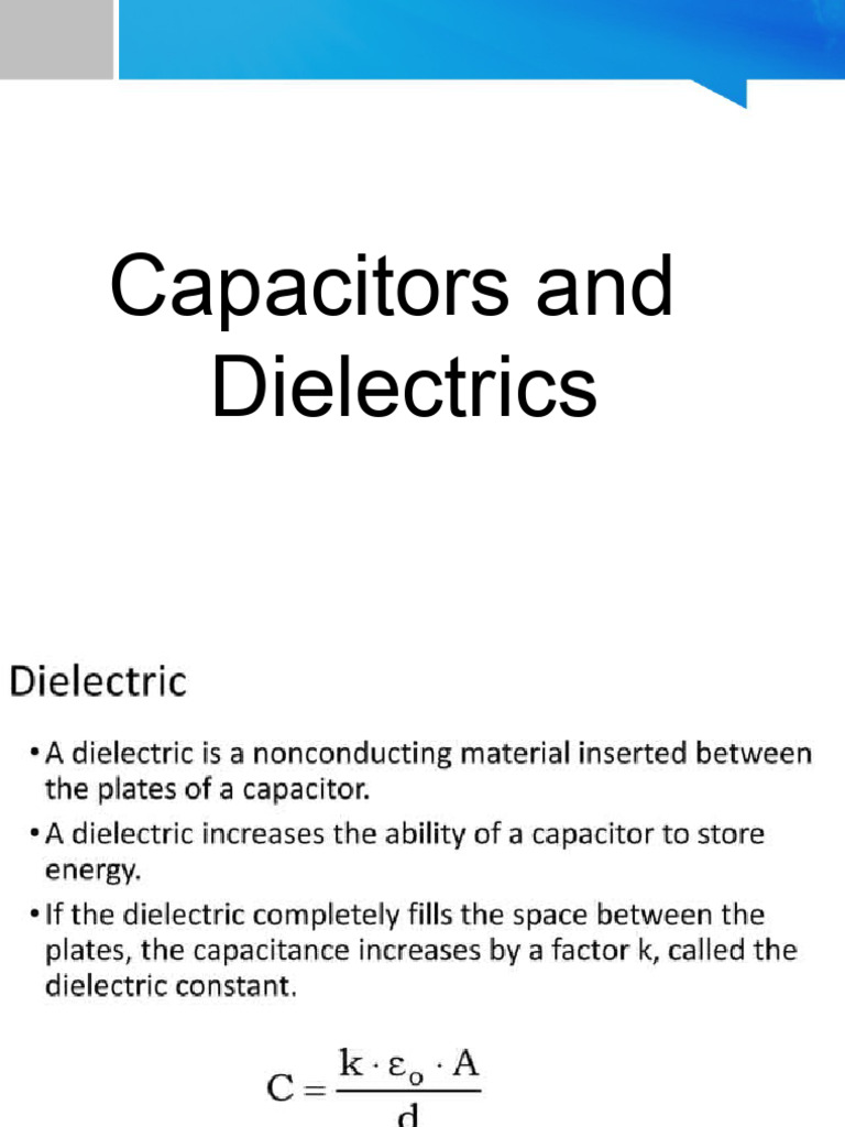 Capacitors and Dielectrics | PDF
