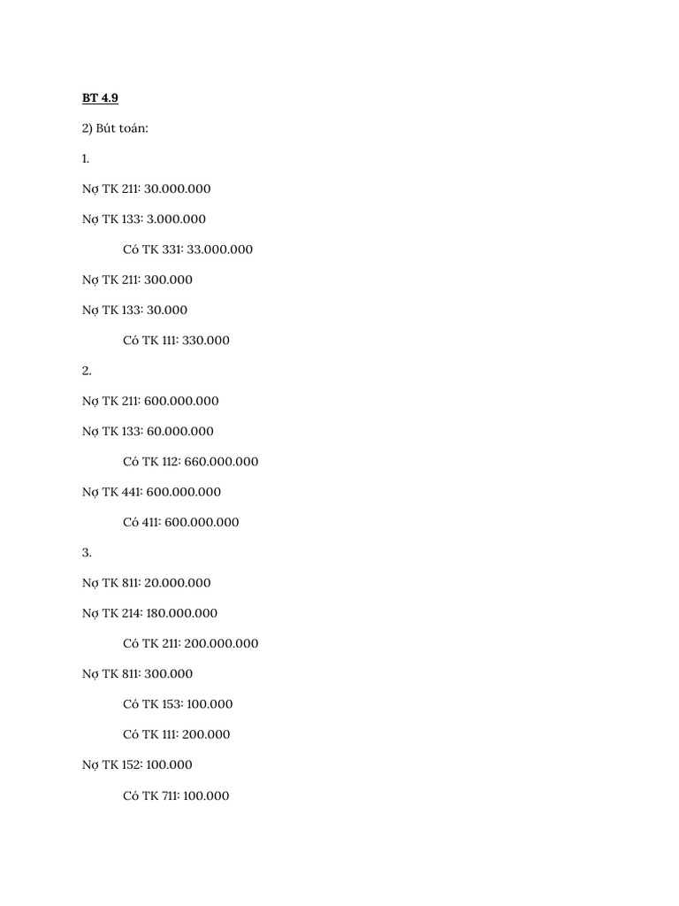 (KTTC KHÔNG CHUYÊN) BÀI TẬP CHƯƠNG 4 | PDF