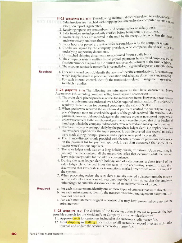 Internal Controls - Group Assignment | PDF | Sales | Accounts Payable