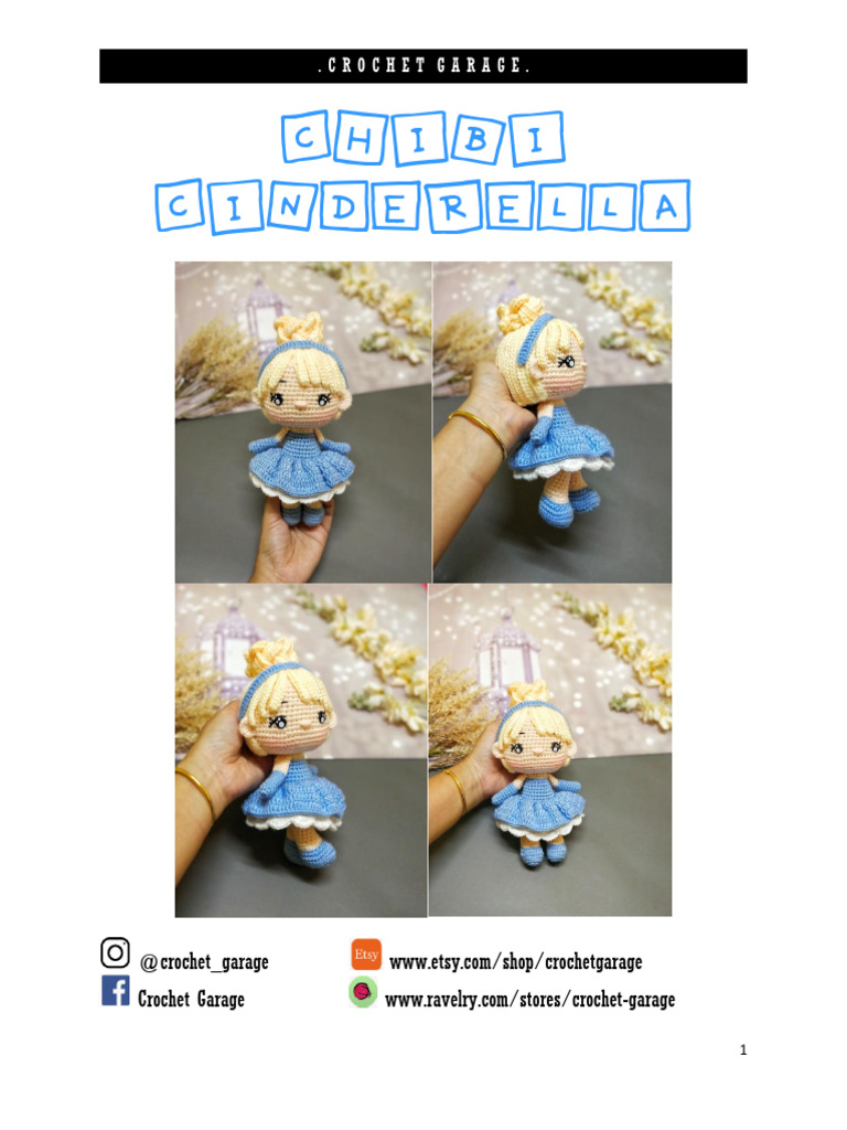 Crochet Garage - Chibi Cinderella - ENG - CL | PDF | Crochet | Yarn
