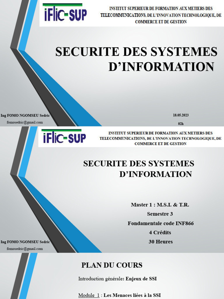 SECURITE DES SYSTEMES D'INFORMATION - Module 2 - Chapitre 2 | PDF | Sécurité | Sécurité des ...
