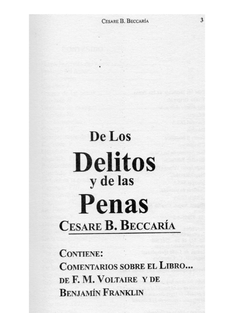 De Los Delitos y Las Penas | PDF