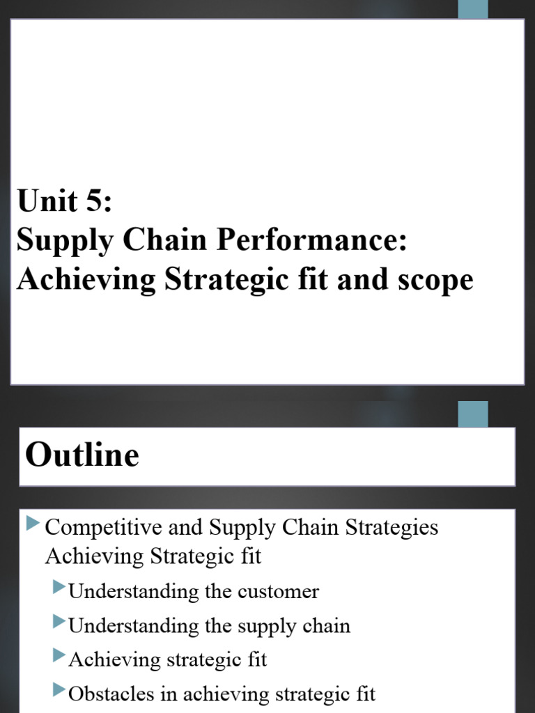 Unit 5-Supply Chain Performance | PDF | Supply Chain | Demand