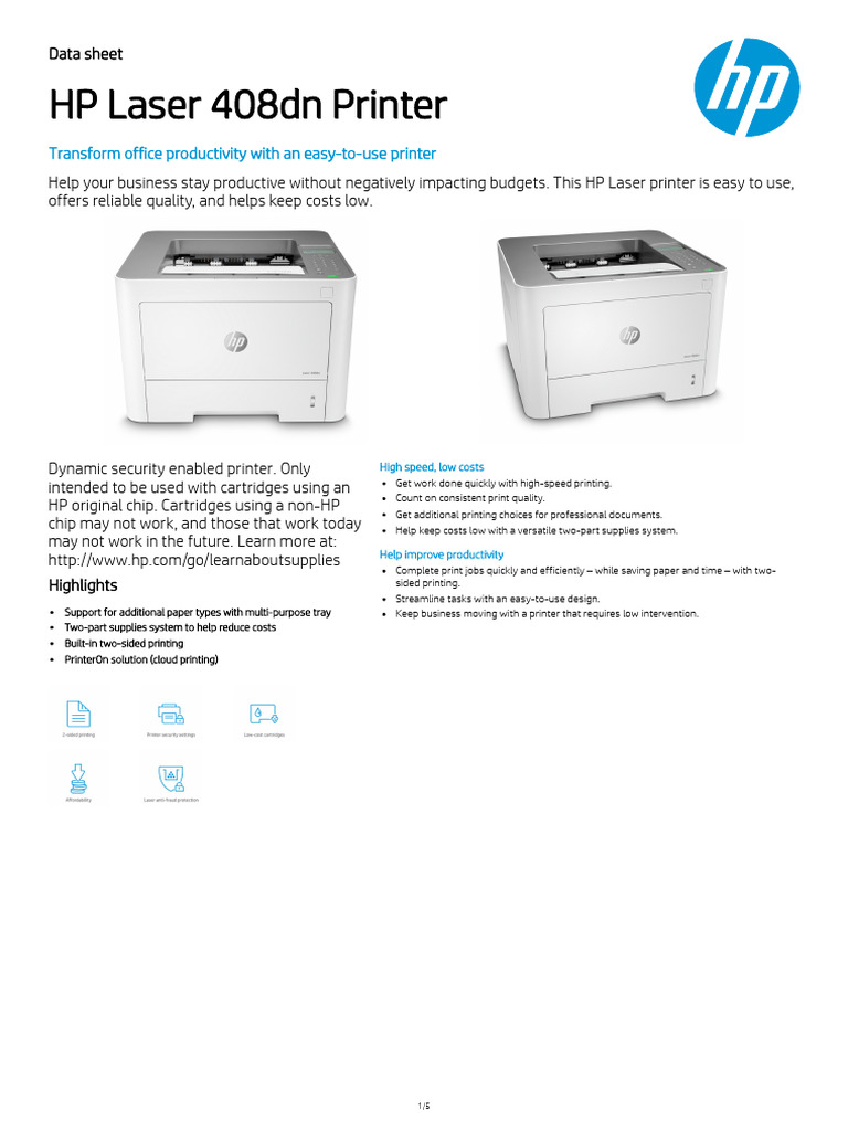 EngHP Laser 408dn Printer 12.03 | PDF | Printer (Computing) | Microsoft ...