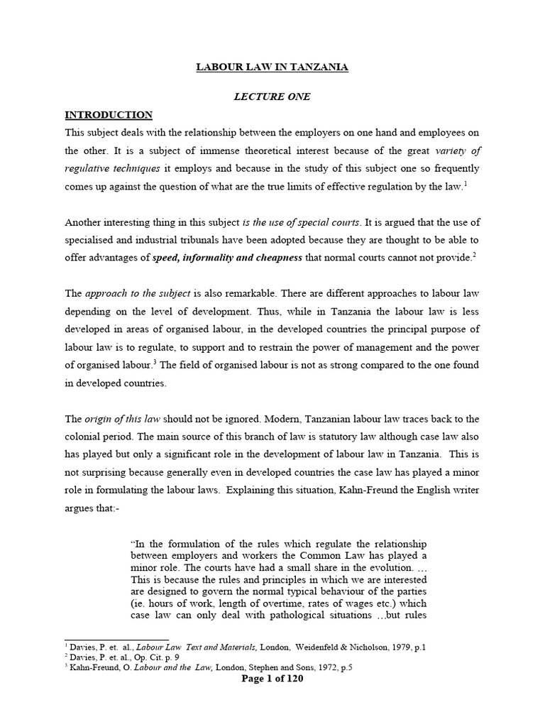 Full Labour Law Notes Pdf Employment Labour Law