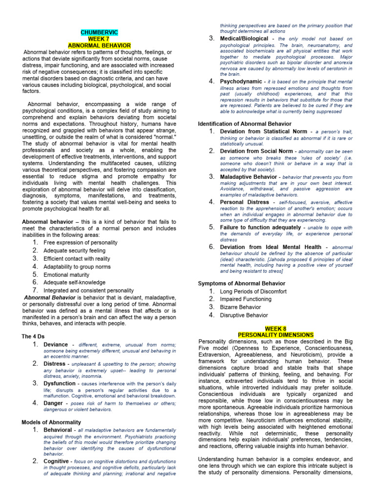 CHUMBERVIC_MIDTERM MODULES | PDF | Extraversion And Introversion | Personality Disorder