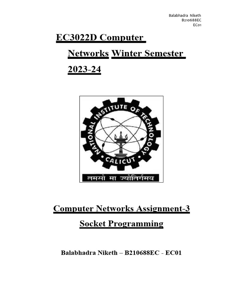 Computer Networks Assigment-3 | PDF | Client–Server Model | Networking