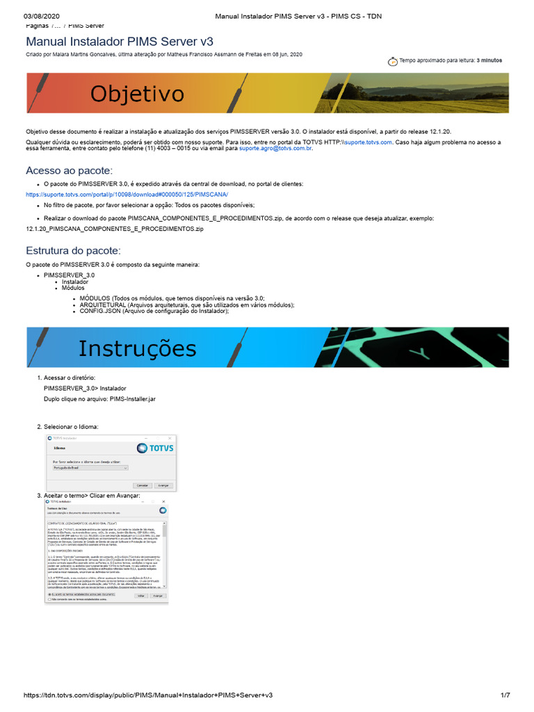 Manual de Instalação do PIMS Server v3 | PDF | Programas | Informática
