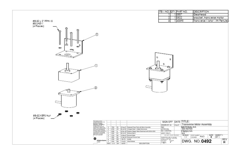 0492H-Transverse Motor Assembly | PDF