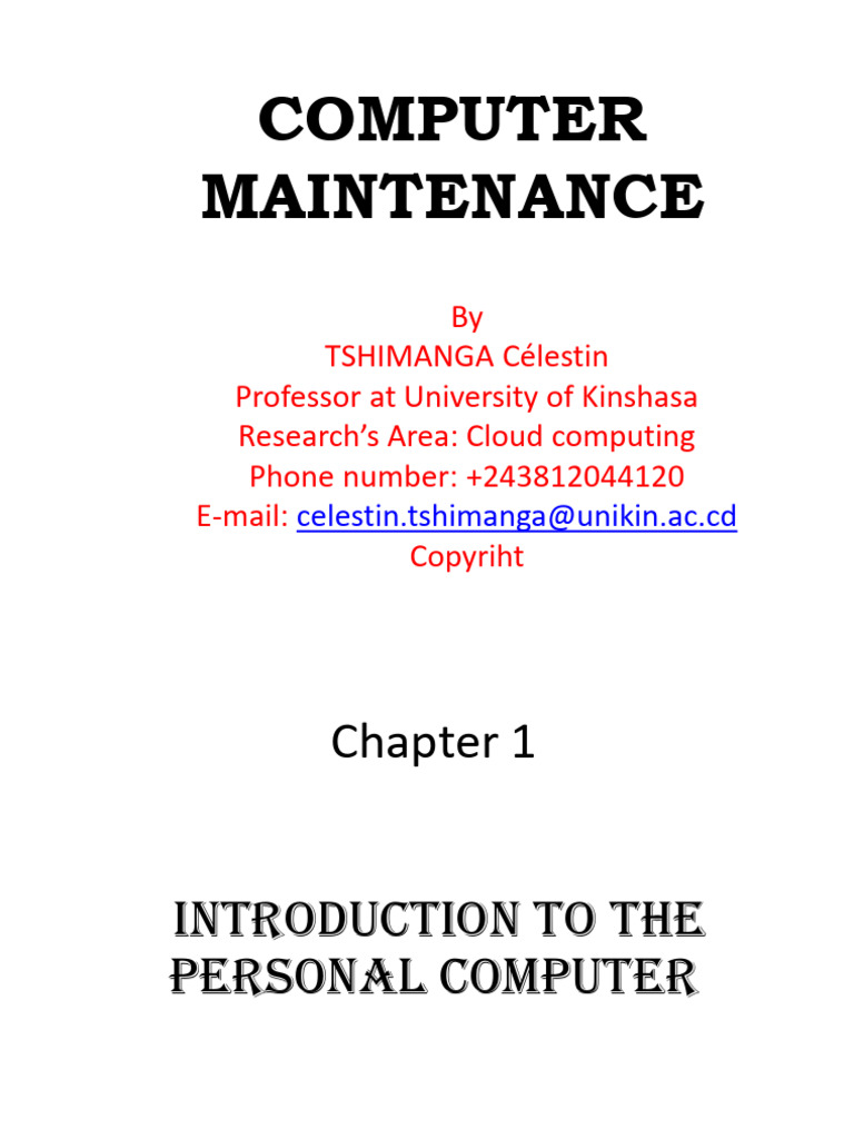 Computer Maintenance Guide | PDF | Random Access Memory | Central Processing Unit