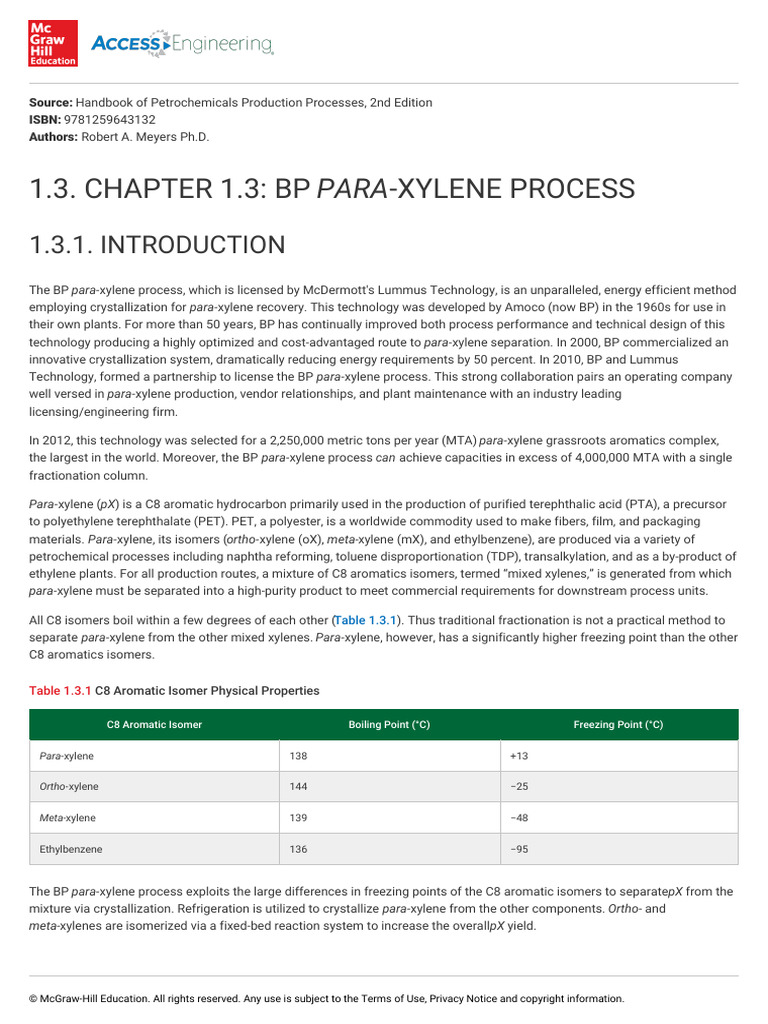 Chapter 13 BP para Xylene Process | PDF | Benzene | Toluene