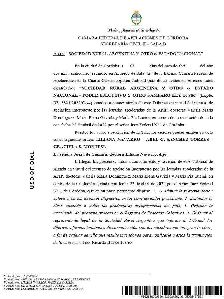 Cámara Federal de Apelaciones de Córdoba | PDF | Ley procesal | Caso de ley
