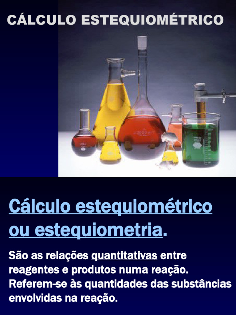 Cálculo Estequiométrico Simplificado | PDF | Estequiometria | Reações ...