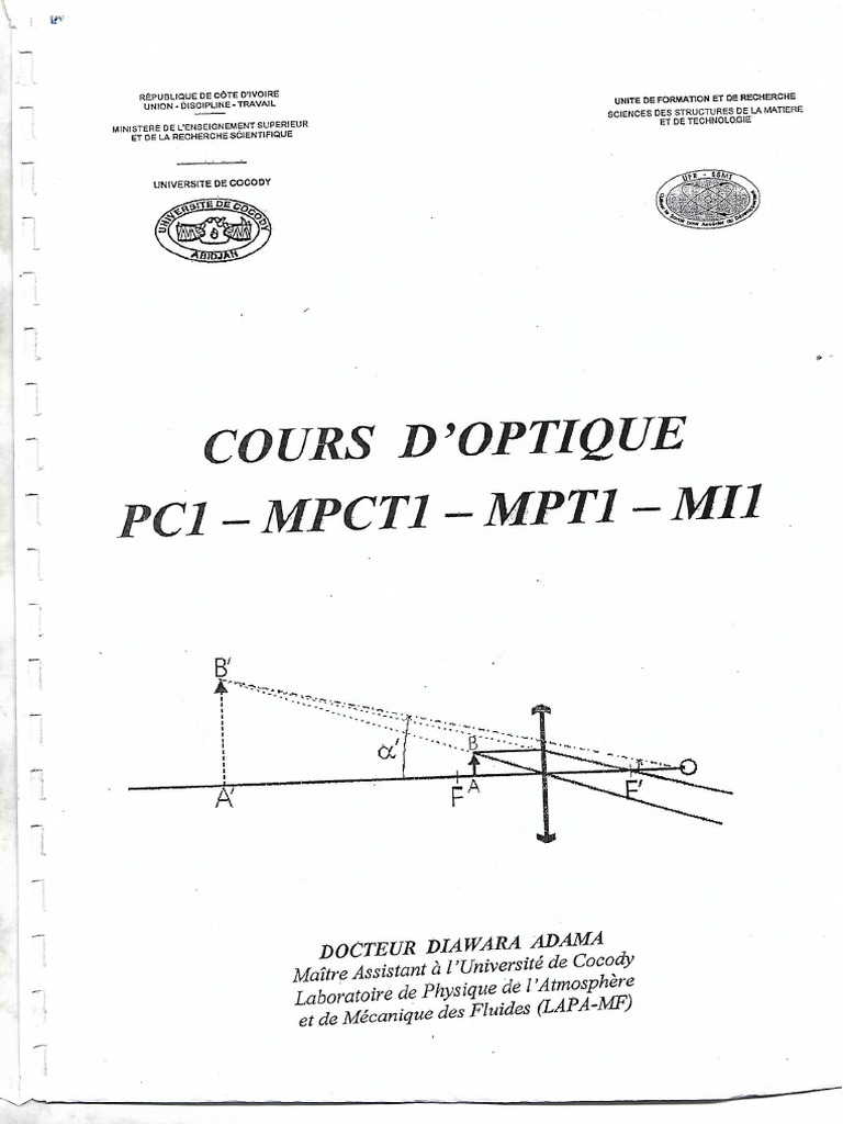 Optique Cours 1 | PDF