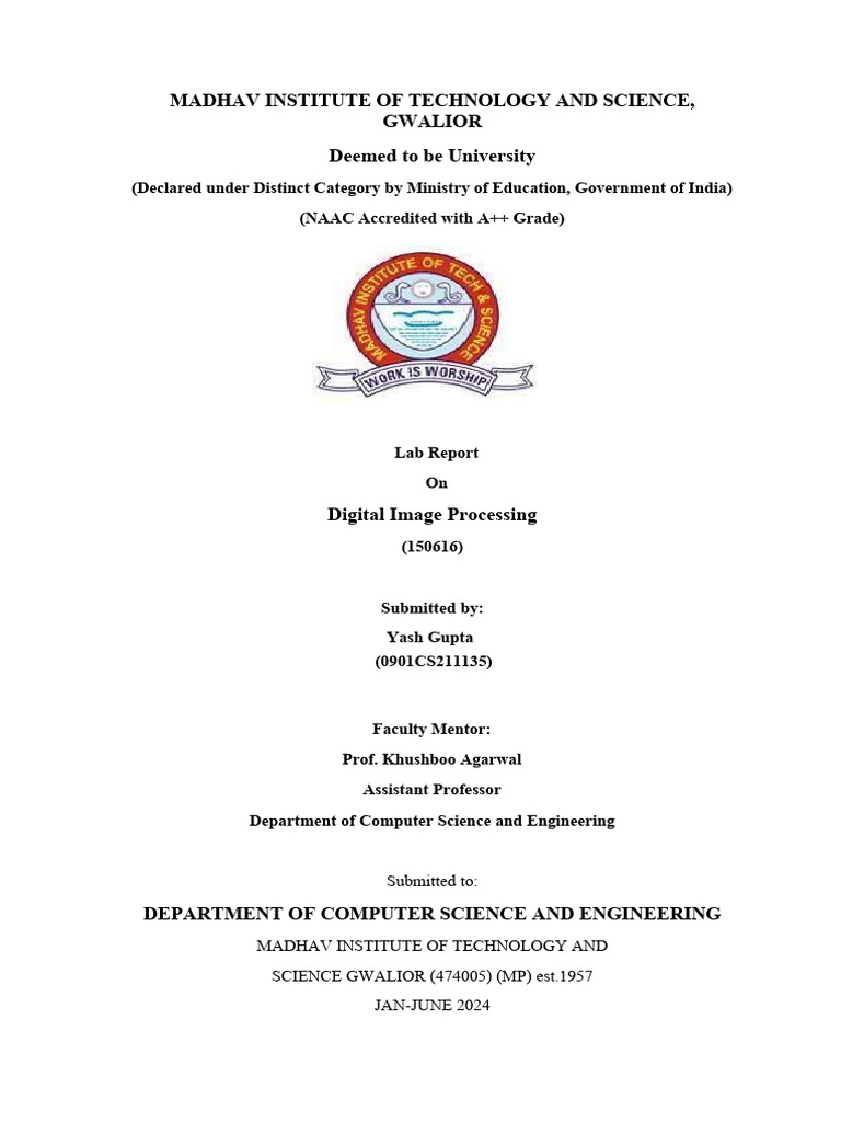Dip Lab Report .Yg | Download Free PDF | Signal Processing | Graphic Design