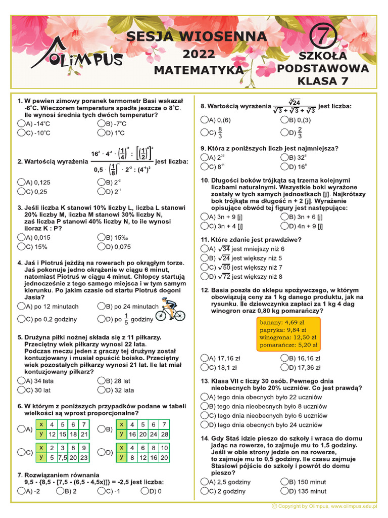Sesja Wiosenna - M7 - 2022 | PDF
