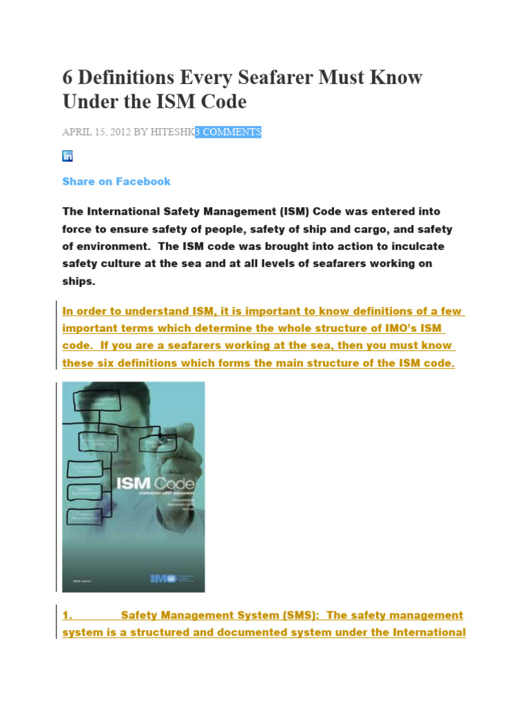 6 Definitions Every Seafarer Must Know Under The ISM Code | PDF