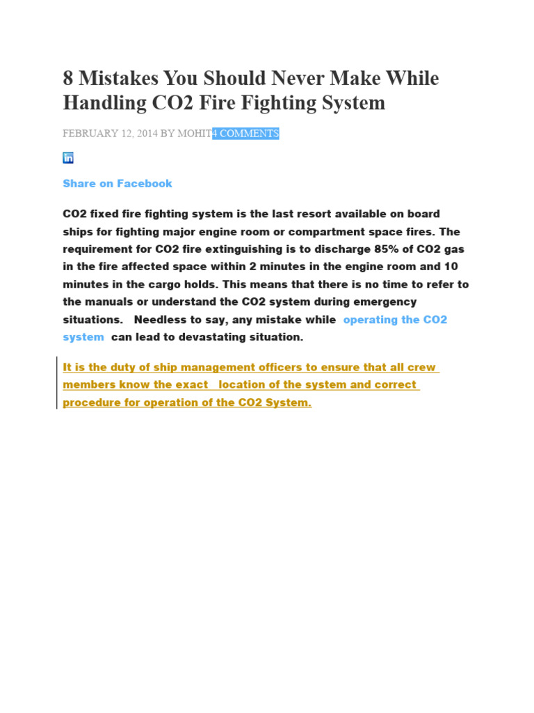 8 Mistakes You Should Never Make While Handling CO2 Fire Fighting ...
