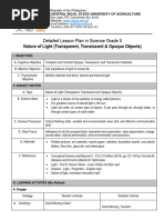 Detailed Lesson Plan Grade 5 Science | PDF | Force | Lesson Plan