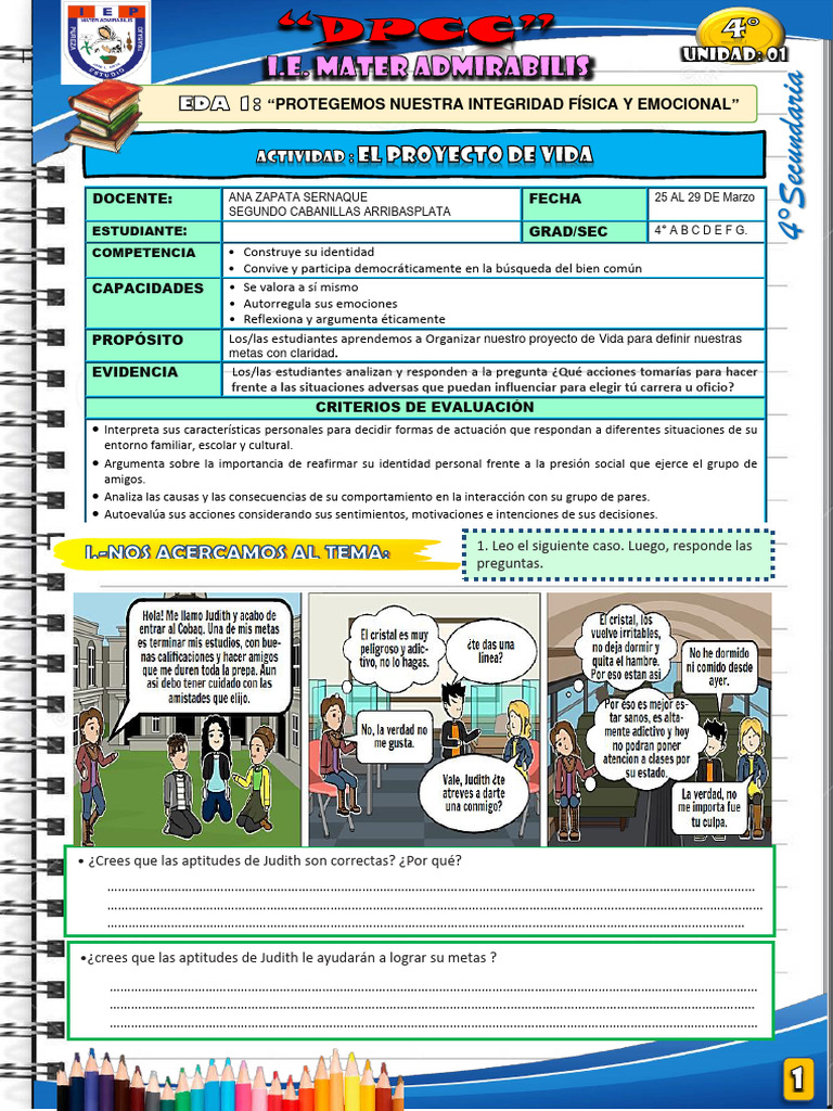 4° Actividad02 Dpcc 2024 Pdf Las Emociones Evaluación 6888