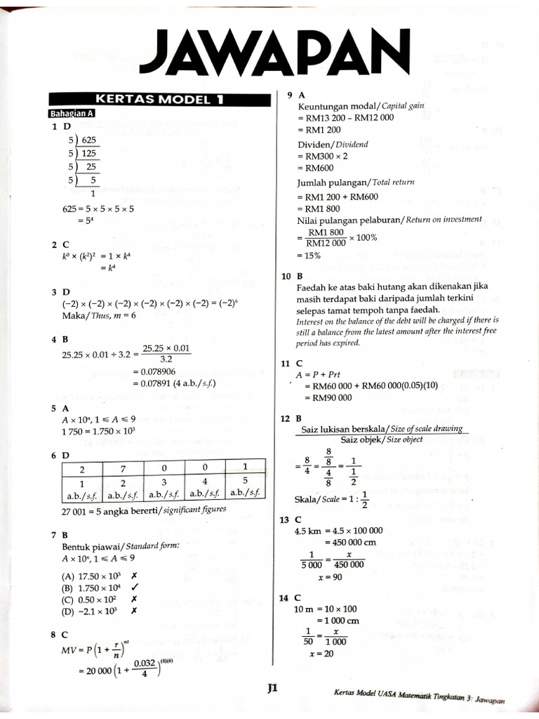 Jawapan F3 Revision | PDF