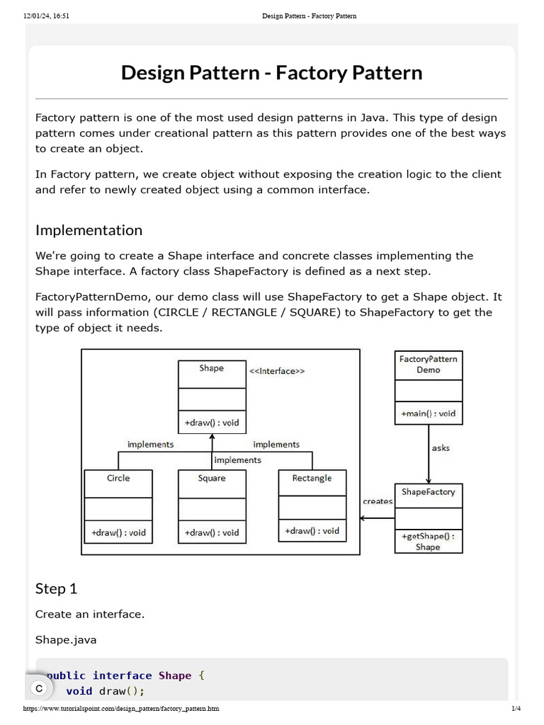 Factory Pattern | PDF | Method (Computer Programming) | Class (Computer Programming)