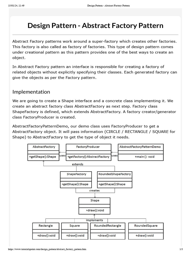 Abstract Factory Pattern Pdf Class Computer Programming Method Computer Programming