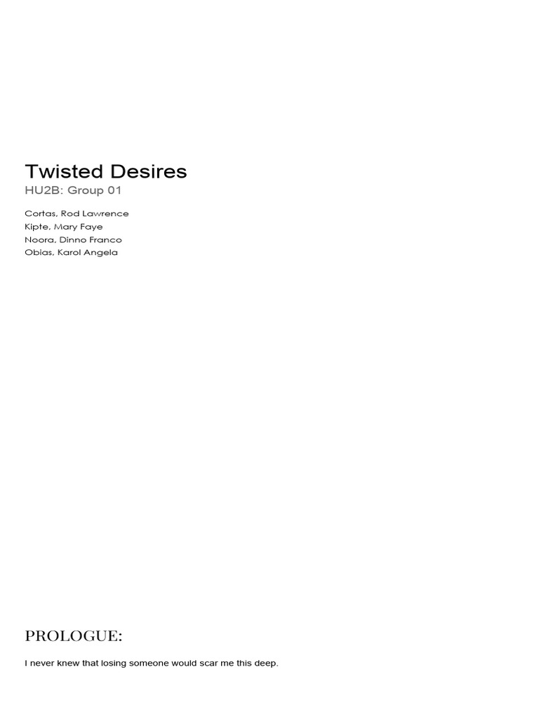 Twisted Desires - by - Cortas, Kipte, Obias, &noora | PDF
