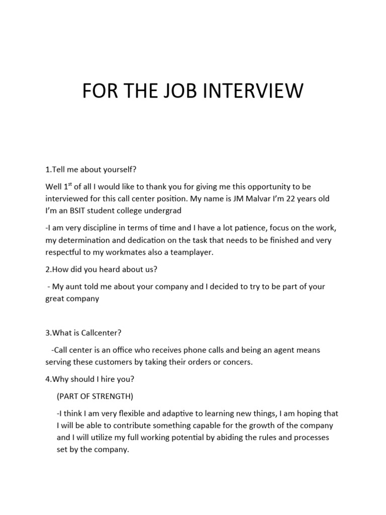 Call Center Interview Preparation Guide | PDF | Job Interview | Business