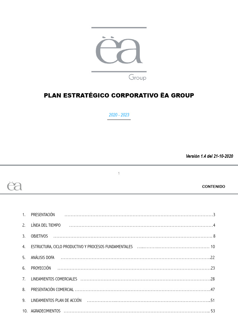 Plan Estratégico 2020-2023 de ËA Group | PDF | Marketing | Business