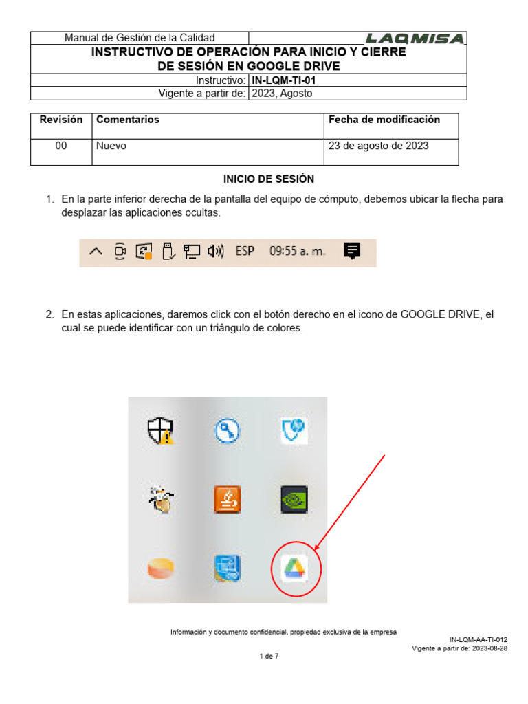 IN-LQM-TI-012 Instructivo Manual Google Drive | PDF | Ventana ...