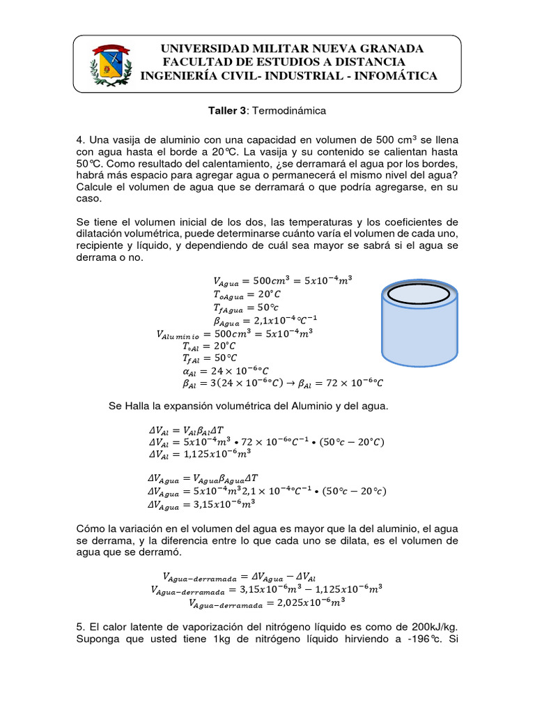 Ejercicios Solucionados Taller 3 Calor y Ondas | PDF | Calor | Agua