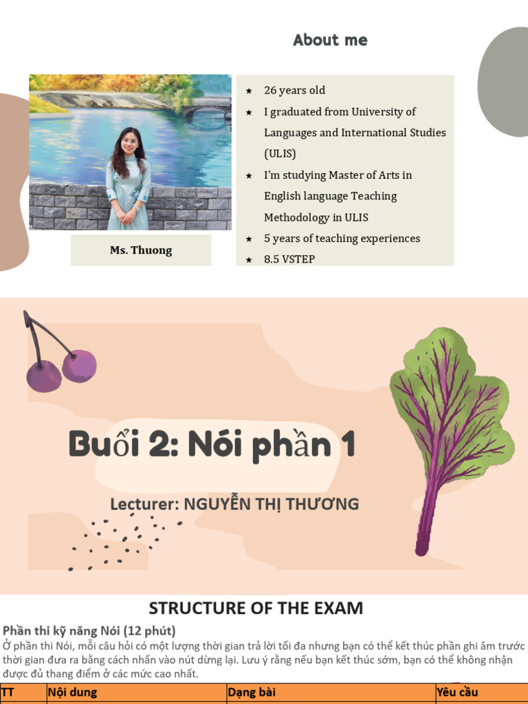 BU I 2 - Speaking Part 1 | PDF