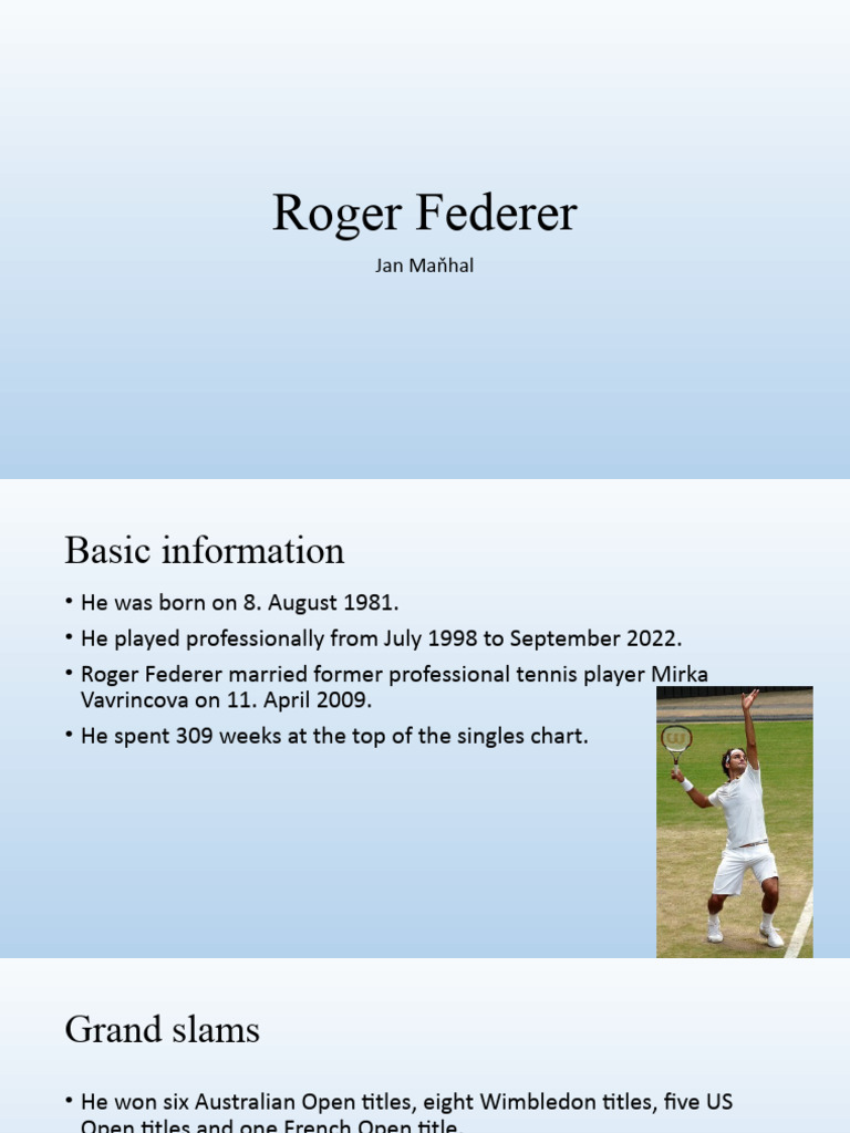 Roger Federer: Career Highlights and Facts | PDF | Sports & Recreation