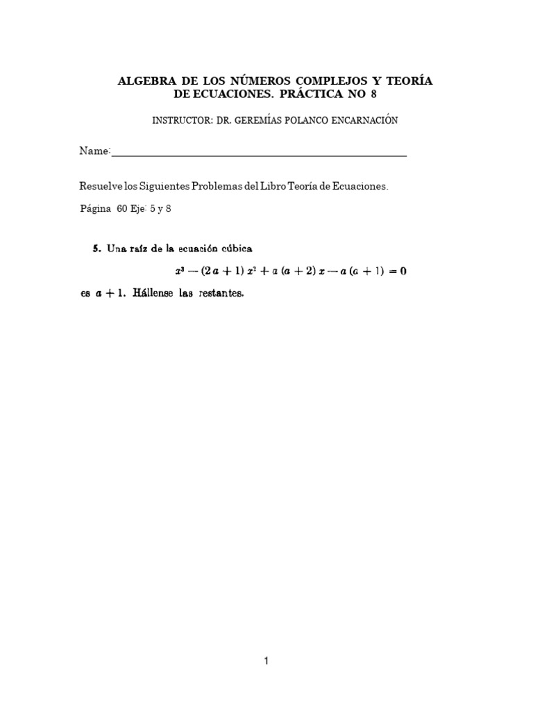 Problemas de Números Complejos y Ecuaciones | PDF