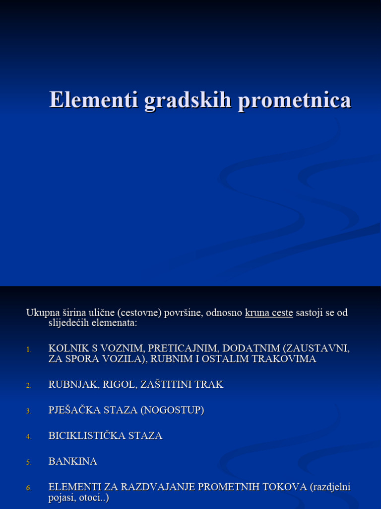 Elementi - Gradskih - Prometnica | PDF