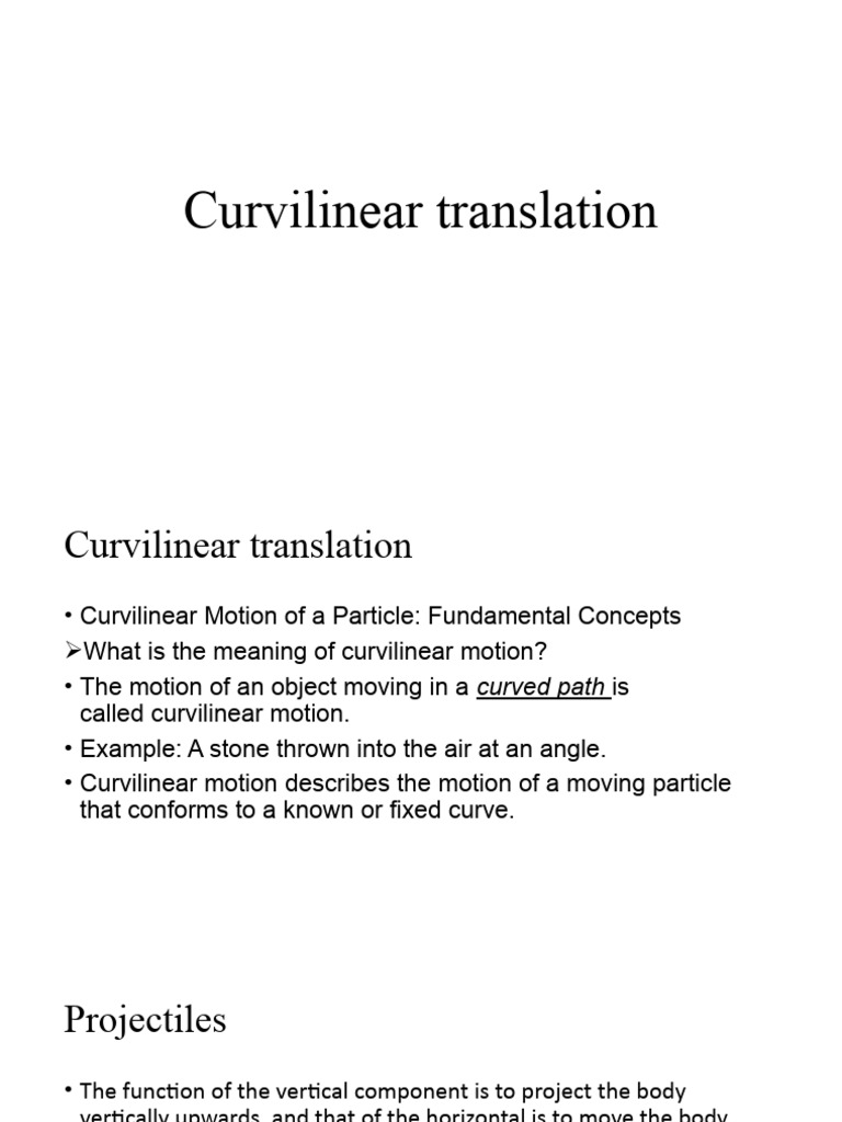 Curvilinear Translation | PDF | Dynamics (Mechanics) | Physical Quantities