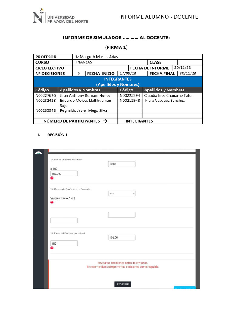 Informe de Simulador | PDF | Precios | Oferta (economía)