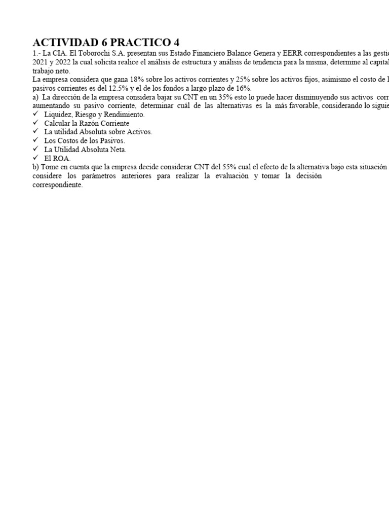 ACTIVIDAD - 06 Grupal Kenia | PDF | Hoja de balance | Estado de resultados