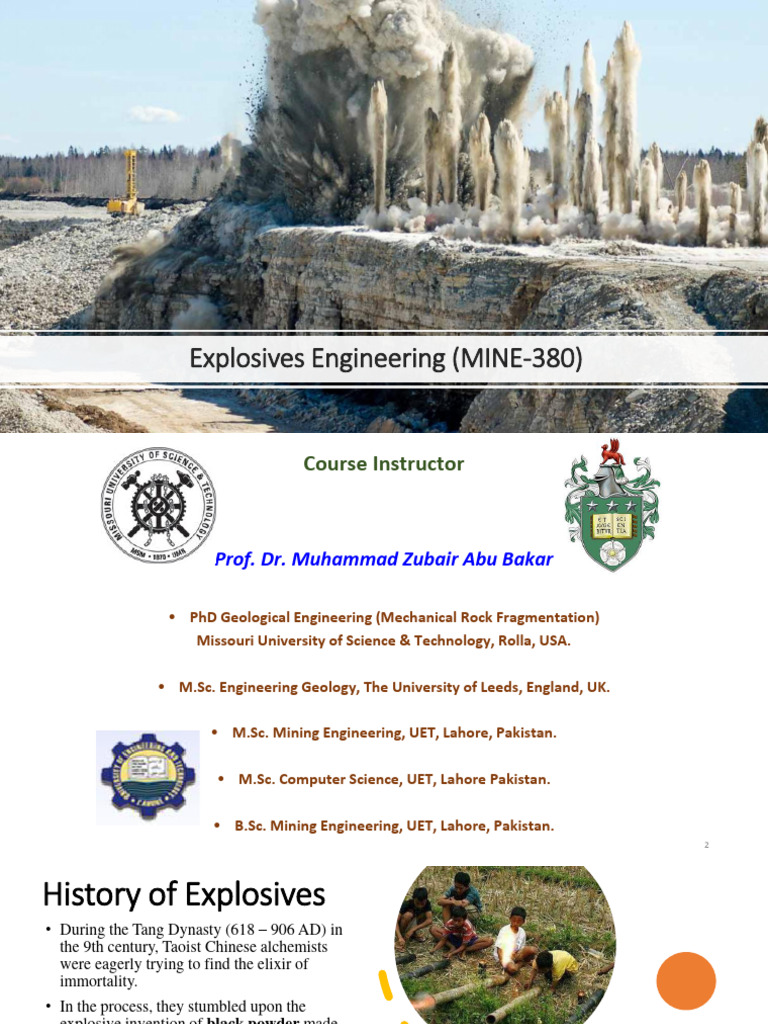 Lecture 1 - History of Explosives | PDF