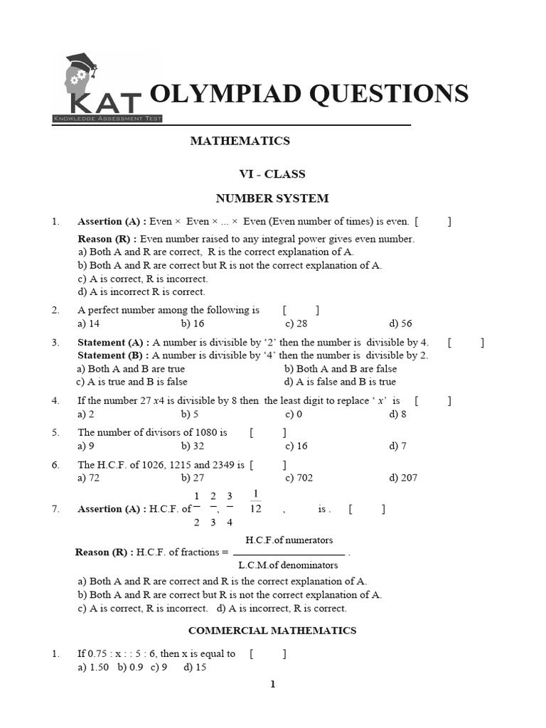 MATHQuestion | PDF | Number Theory | Numbers