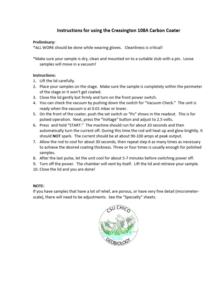 cressington-108a-carbon-coater-1 | PDF