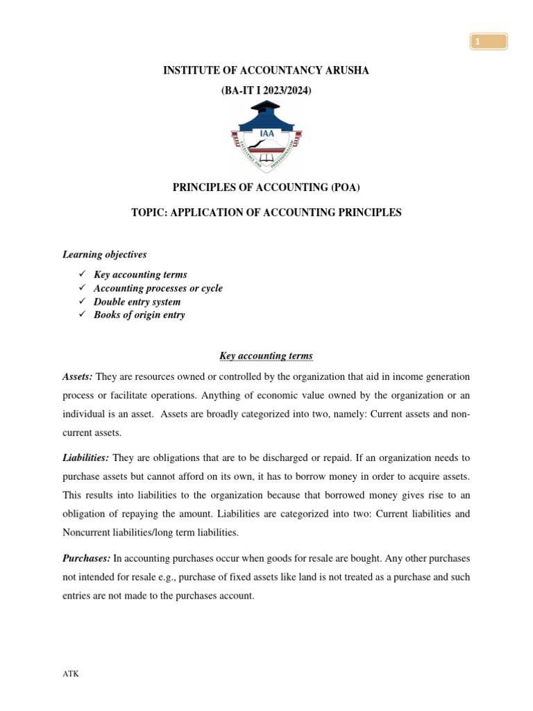 Topic Two (Poa) Ba-It 1 Principles of Accounting | Download Free PDF ...