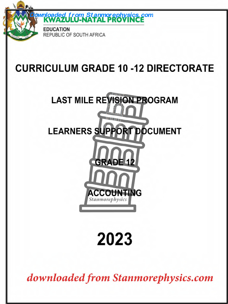 2023 Accounting Grade 12 Last Mile Learner Revision Document | PDF