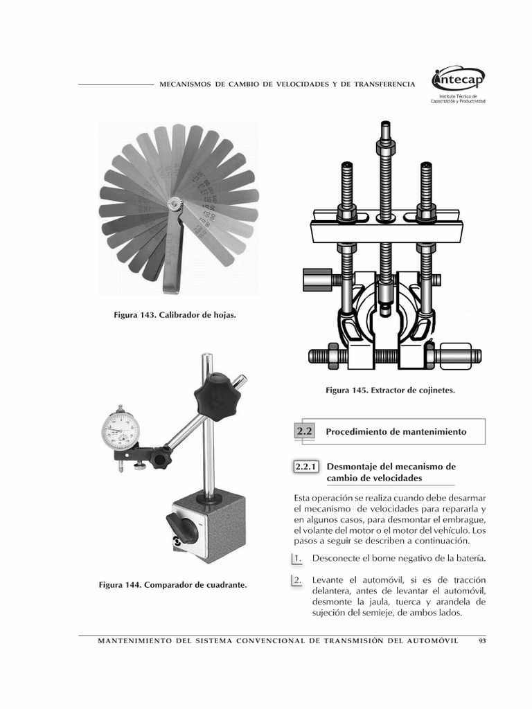 Manual Tecnico de Mediciones de Caja de Velocidades Español | PDF