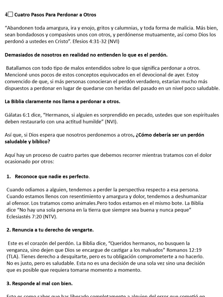 04 Pasos para Perdonar | PDF | Perdón | Creencia religiosa y doctrina 04 Pasos para Perdonar | PDF | Perdón | Creencia religiosa y doctrina