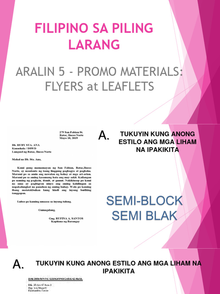 Aralin 5 Promo Materials Flyers at Leaflets | PDF