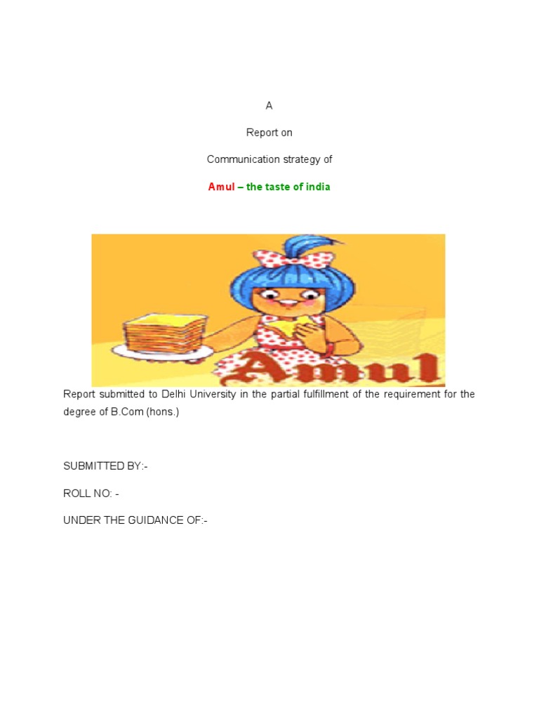 Project On Amul | PDF | Target Audience | Advertising